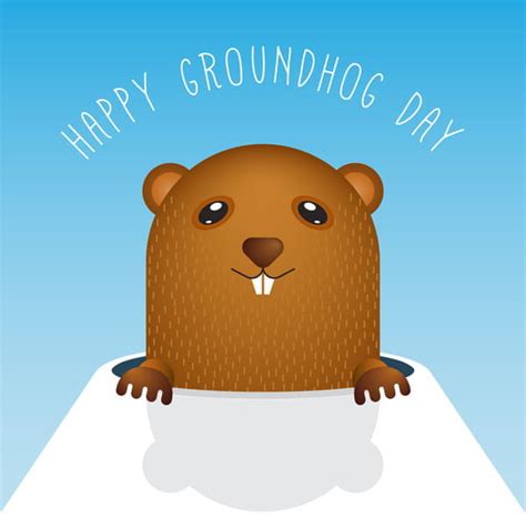 해피 그라운드 호그 데이 만화 벡터 Eps Uidownload