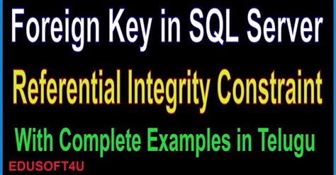 Foreign Key Constraint In Sql Server