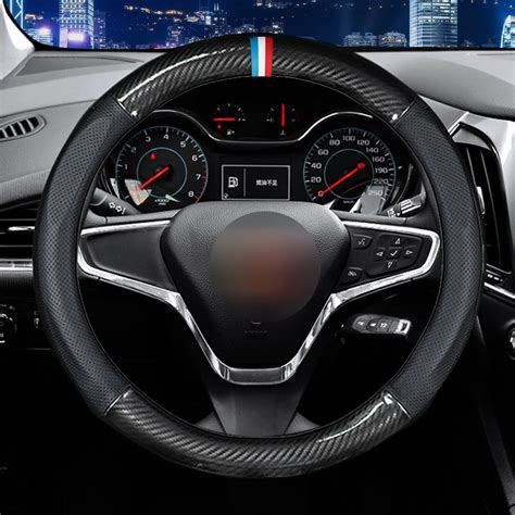 Midoon 탄소 섬유 가죽 자동차 스티어링 휠 커버 Chevrolet Cruze Captiva Lacetti Aveo
