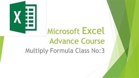 Advance Excel Class No 3 How To Use Multiply Formula In Excel Youtube