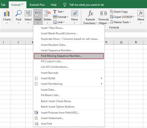 How To Insert Numbers Or Rows For Missing Sequential Numbers In Excel
