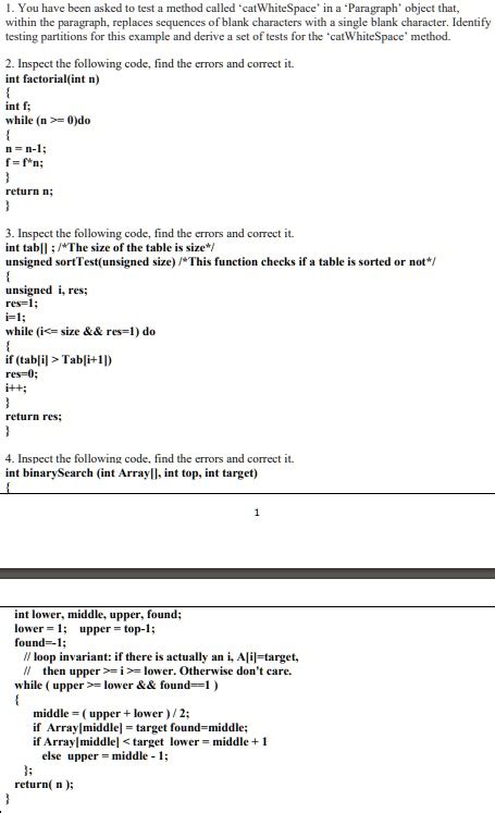 1 You Have Been Asked To Test A Method Called Catwhitespace In A Paragraph Object That