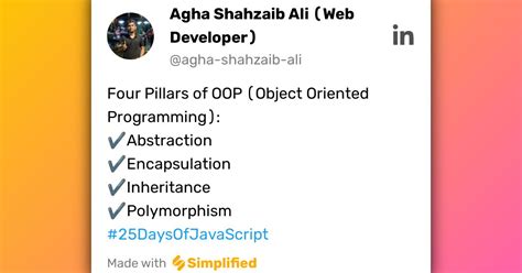 Agha Shahzaib Ali On Linkedin 25daysofjavascript Oop