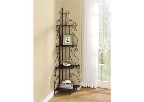 Poppy 4 Shelf Corner Bookcase Cappuccino And Copper