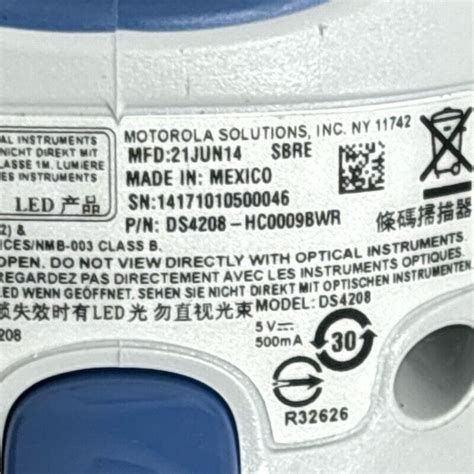 5x Zebra Motorola Ds4208 1d 2d Usb Barcode Scanner Ds4208 Hc0009bwr Lot Ebay