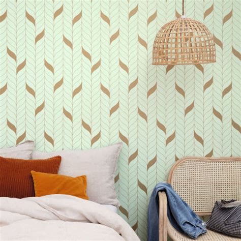 103977105 Manille Green And Co Vert Amande Wallpaper By Caselio