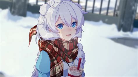 White Hair Honkai Impact Kiana Kaslana Honkai Impact 3rd Blue Eyes