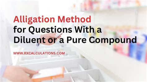 Alligation Method For Questions With A Diluent Or A Pure Compound