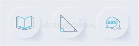 Set Line Xyz Coordinate System Triangle Math And Open Book Icon