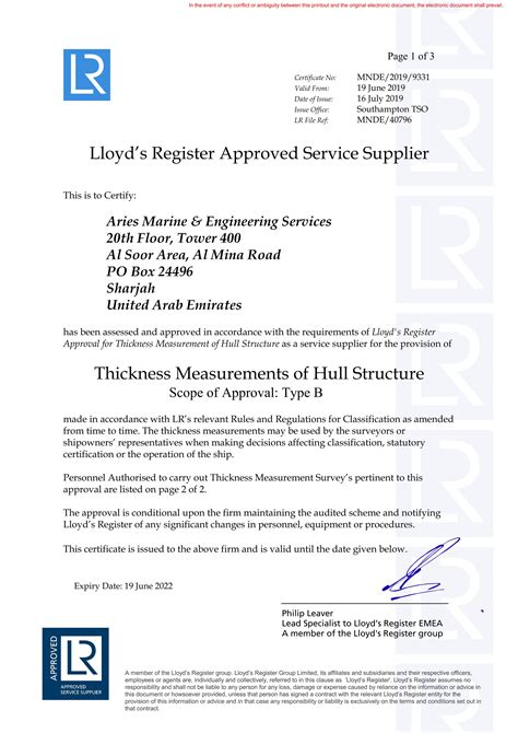 Marine Certificates Iso Dnv Approvals Qatar Aries