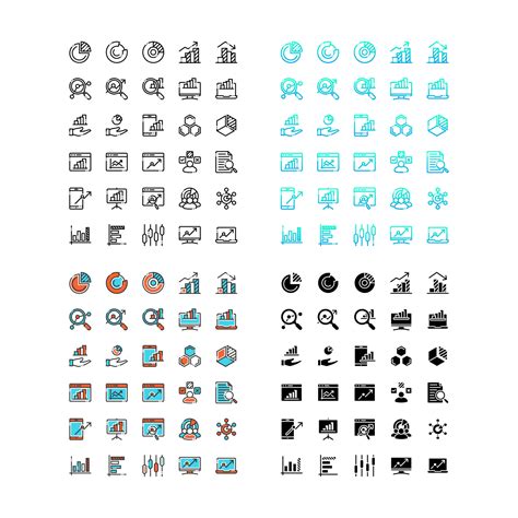 Data Analysis Icon Set Vector Art At Vecteezy