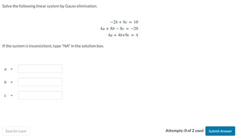 Solved Solve The Following Linear System By Gauss Chegg