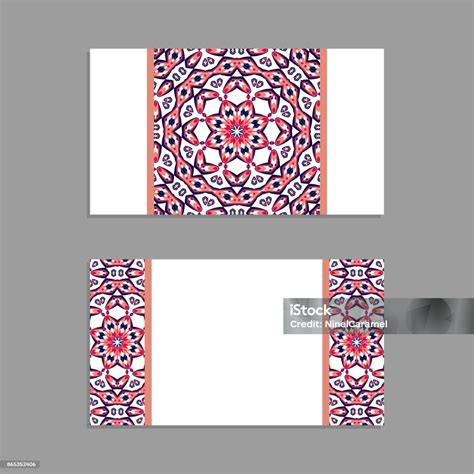 꽃 모티브 인사말 및 비즈니스 카드 브로셔 커버에 대 한 서식 파일이 동양 패턴입니다 만다라입니다 저장 날짜 Rsvp 초대입니다 개체 그룹에 대한 스톡 벡터 아트 및 기타