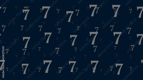 number seven symbols float horizontally from left to right parallax