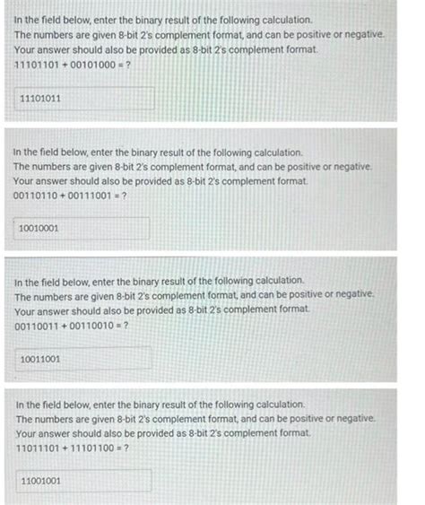 Solved In The Field Below Enter The Binary Result Of The
