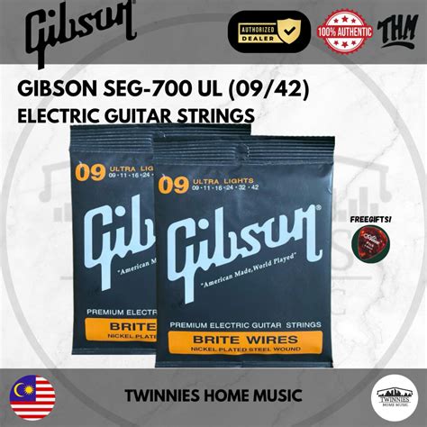 Gibson Seg 700ul Elec Gtr Strings 09 42 Shopee Malaysia