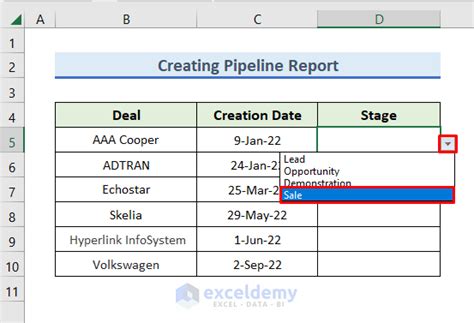 How To Create A Pipeline Report In Excel Steps