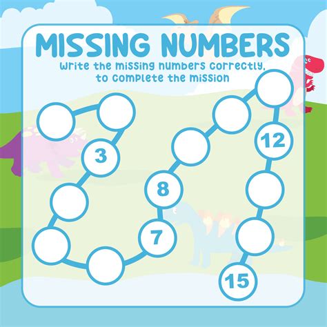 Missing Numbers Write The Answer Correctly Educational Printable Math Worksheet Count And