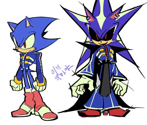 Safebooru - 1boy android bell-bottoms black cape black sclera blue fur blue jacket boots buttons ...