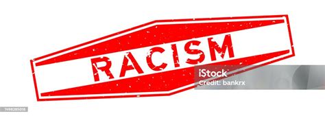 흰색 바탕에 그런지 빨간색 인종차별 단어 육각형 고무 인장 스탬프 격노한에 대한 스톡 벡터 아트 및 기타 이미지 격노한