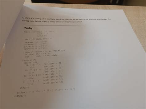 Draw And Clearly Label The State Transition Chegg