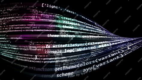 Premium Photo 3d Rendering Abstract Code In The Virtual Space The Computer Code Is Bent In