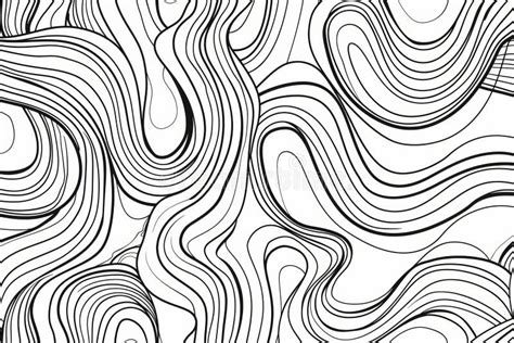 A Monochrome Abstract Illustration With Wavy Lines Creating A Visually Dynamic And Flowing