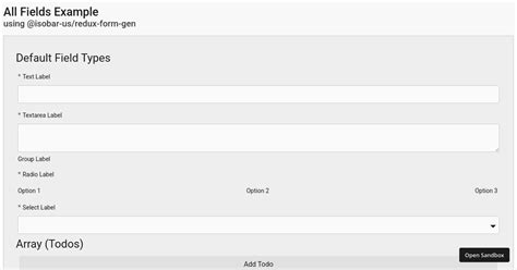All Fields Example Codesandbox