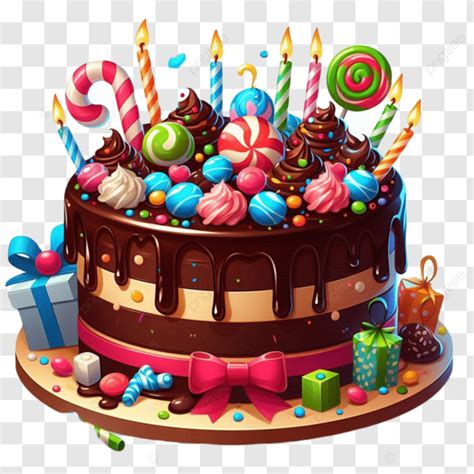촛불과 달콤한 장식이 있는 생동감 넘치는 생일 케이크 이미지 생일 케이크 양초 달콤한 장식 Png 일러스트 및 이미지 에 대한 무료 다운로드 Pngtree