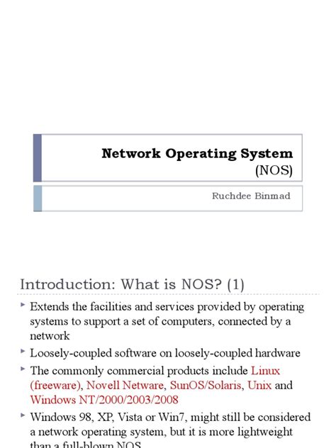 Understanding Network Operating Systems A Comparison Of Distributed