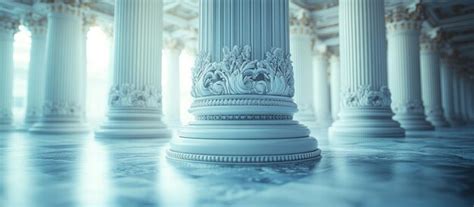 Classical Architecture Marble Columns In A Grand Hall Premium Ai