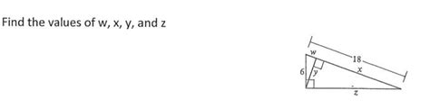 Solved Find The Values Of W X Y And Z Chegg Com