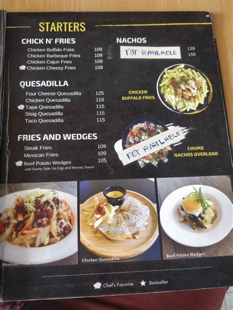 Menu At Chums Restaurant General Trias