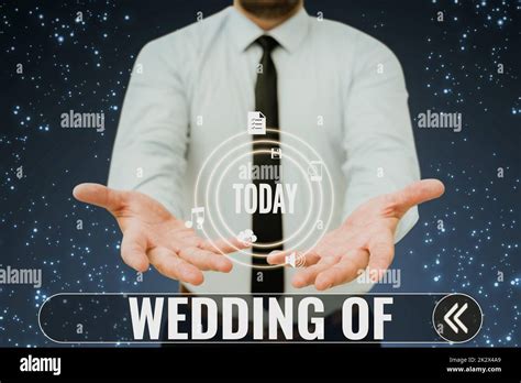 Sign Displaying Wedding Of Business Approach Announcing That Man And Now As Married Couple