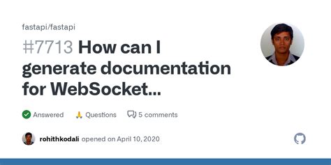 How Can I Generate Documentation For Websocket Endpoints · Fastapi Fastapi · Discussion 7713