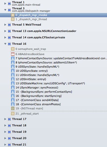 Iphone Random Crash On Abaddressbooksave Stack Overflow