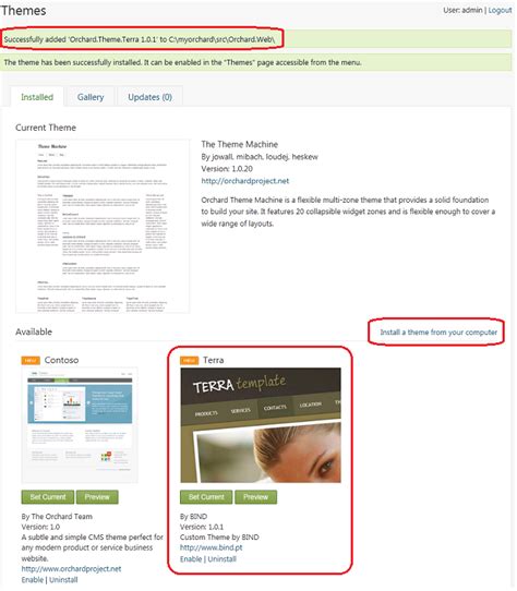 Installing Themes Orchard Documentation