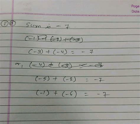 E Down A Pair Of Integers Whose Is 7 B Difference Is 10 Write A Pair Of Negative Integers