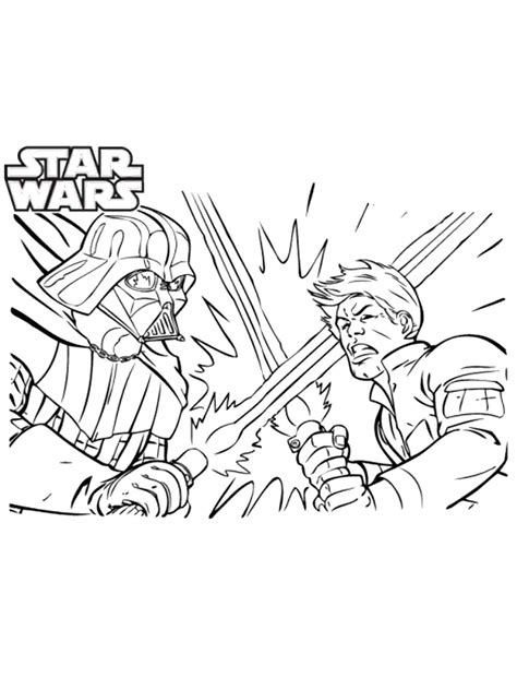 Darth Vader Fighting Luke Skywalker Coloring Page [2025]