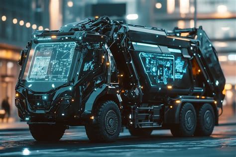 advanced aidriven garbage truck with robotic arms premium ai