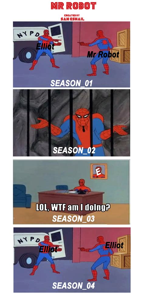 Meme Every Season Of Mr Robot Told As Spiderman Memes Rmrrobot
