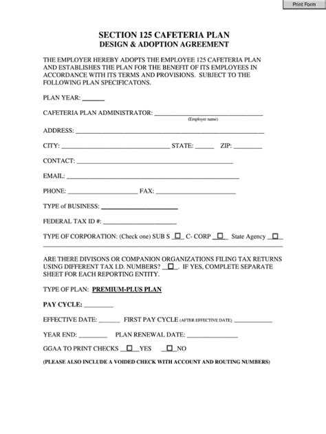 How Do I Set Up A Section 125 Cafeteria Plan