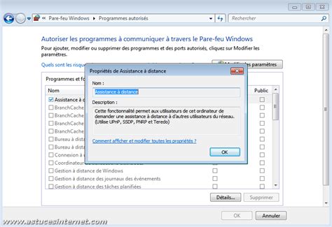 Pare Feu Windows Windows 7 ASTUCES INTERNET