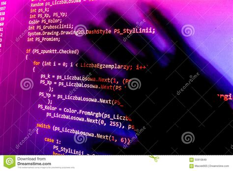 Programming Coding Source Code Screen Stock Illustration