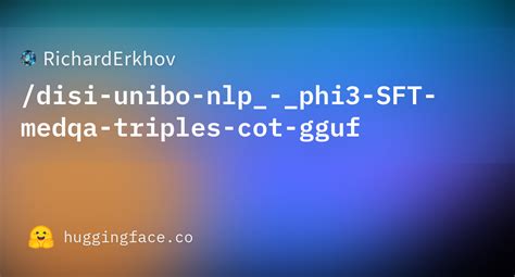 RichardErkhov Disi Unibo Nlp Phi SFT Medqa Triples Cot Gguf Hugging Face
