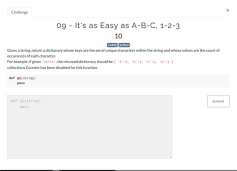 Given A String Return A Dictionary Whose Keys Are