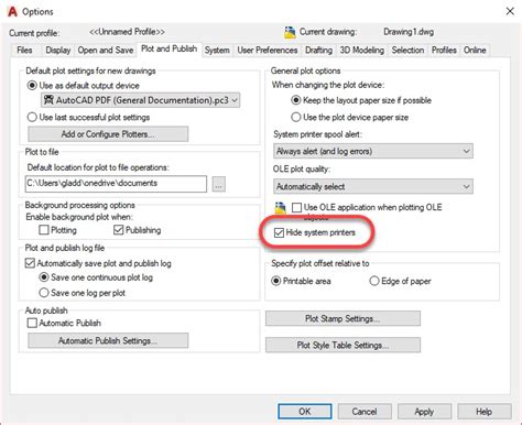 Simplify Autocad Plotting By Hiding System Printers The Cad Geek