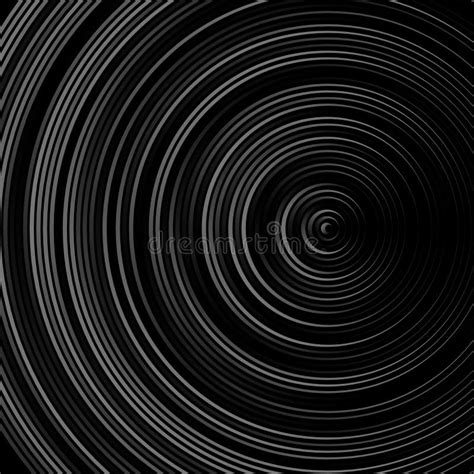 Spiral Concentric Lines Circular Rotating Background Black And White Radial Rings On A Black