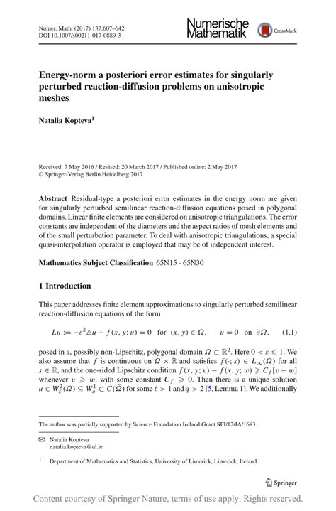 Energy Norm A Posteriori Error Estimates For Singularly Perturbed
