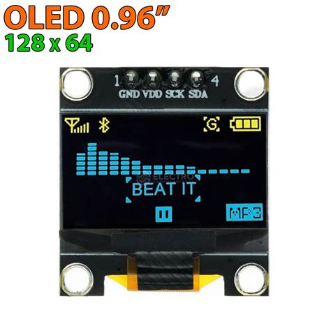 display oled 0 96 pulgadas i2c 128x64 amarillo azul 0 96” arduino ssd1306